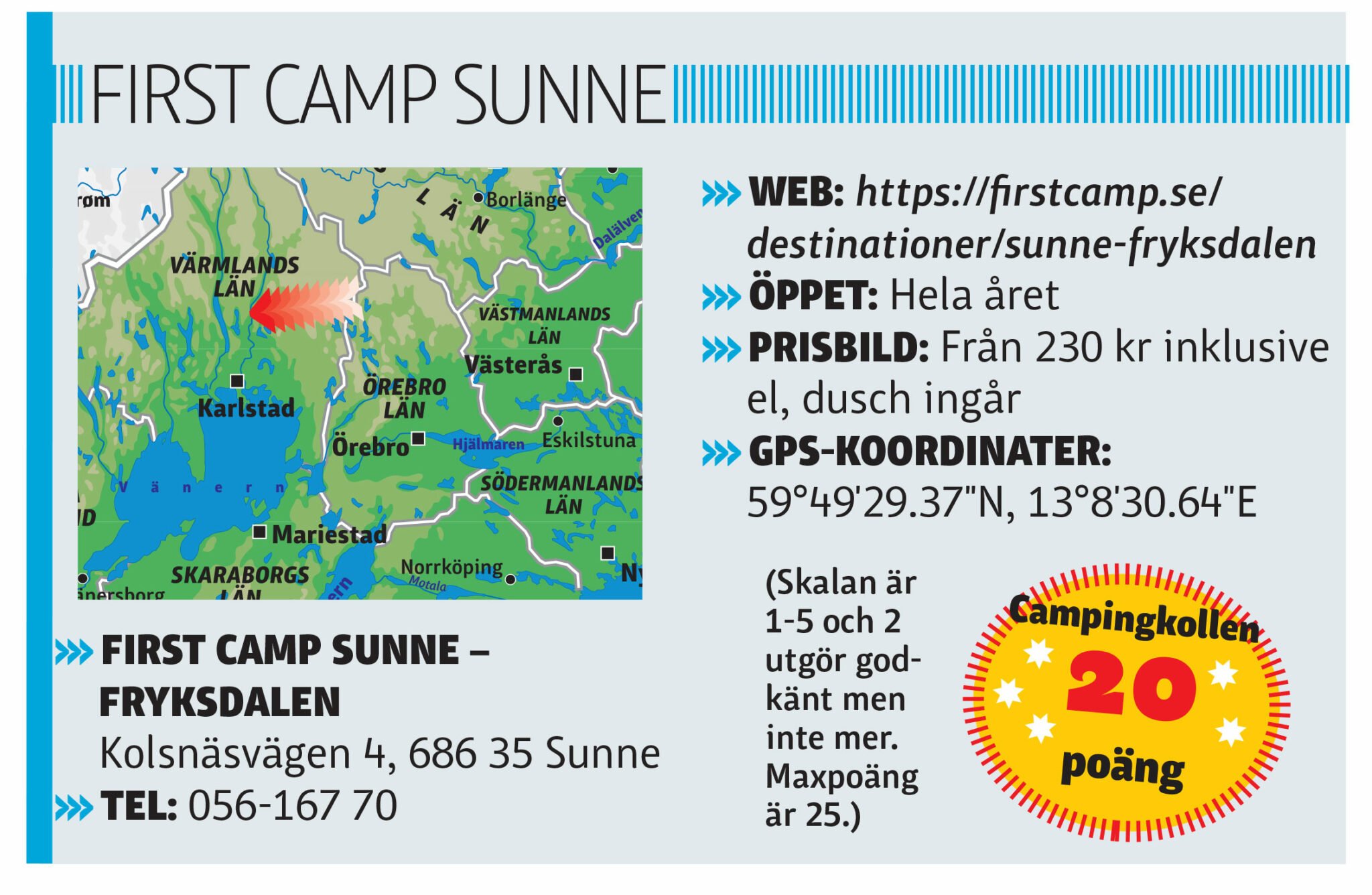 First Camp Sunne: Mysigt vid Frykens strand - Husvagn & Camping